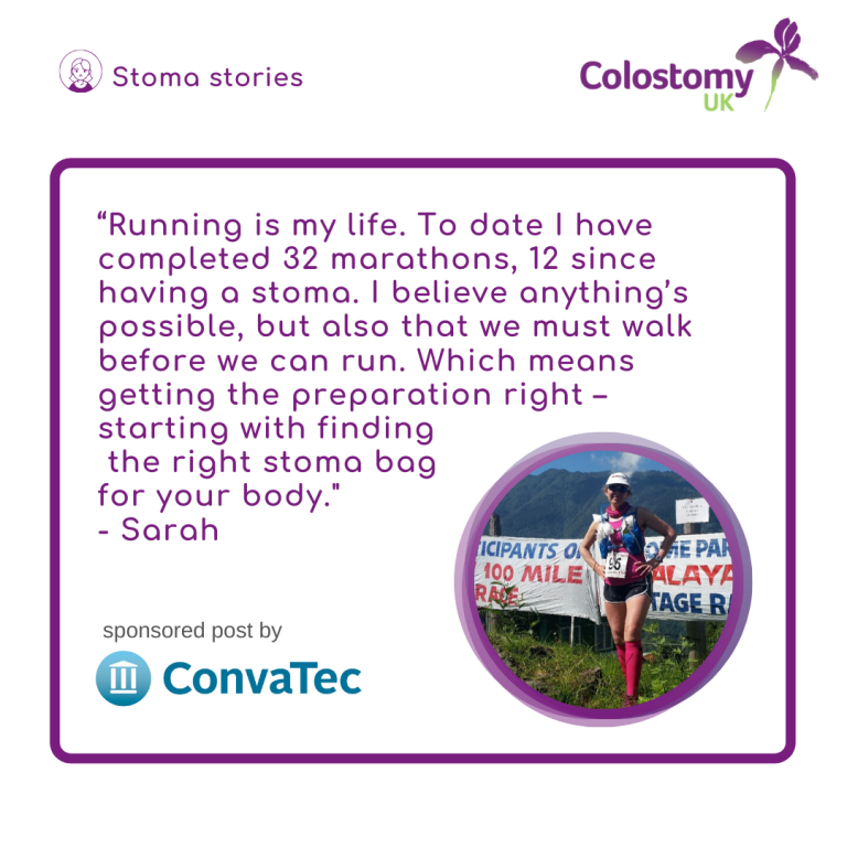 Sarah’s stoma story. Every marathon starts with a single step ...